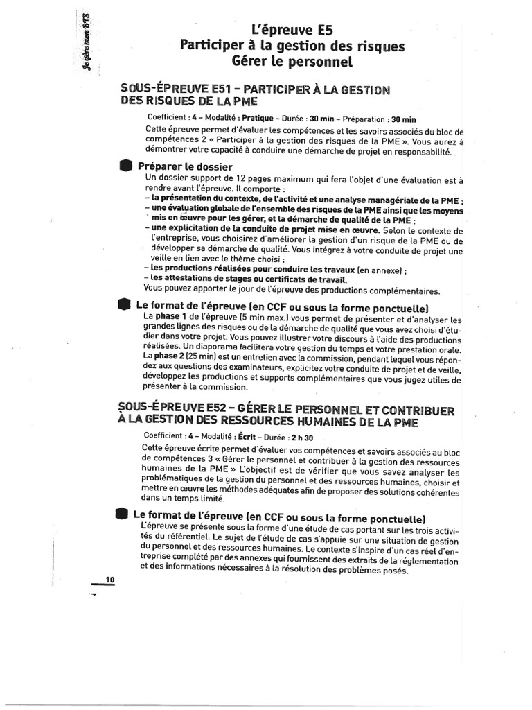 Sous Epreuve E51 | PDF