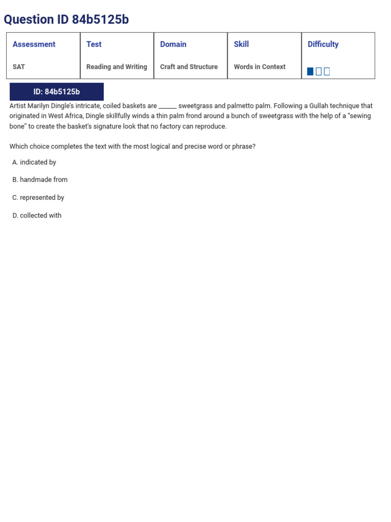 SAT Suite Question Bank-Craft and Structure 1 | PDF | Umami | Taste