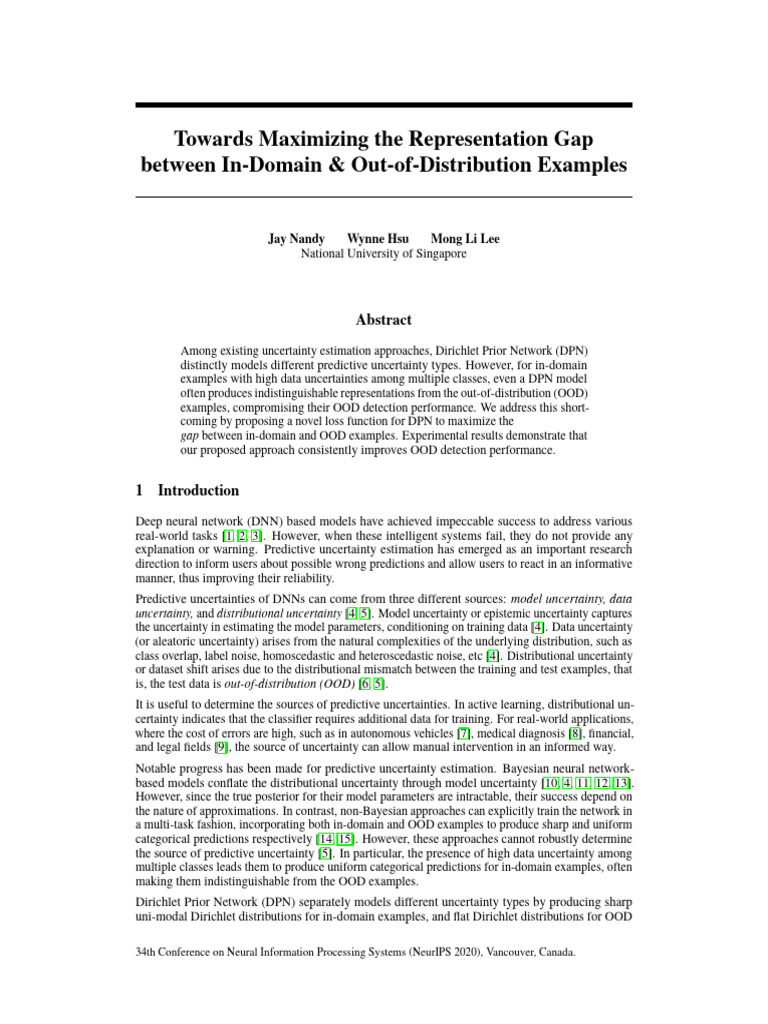NeurIPS 2020 Towards Maximizing The Representation Gap Between in Domain Out of Distribution ...