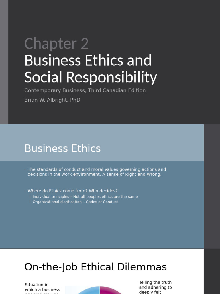 Ch2 Business Ethics and Social Responsibility | PDF | Employment ...