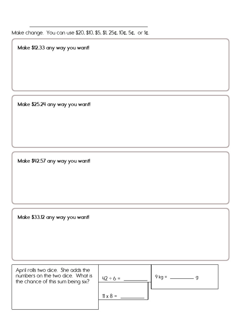 MathWorksheetsGrade6 7 1 | PDF