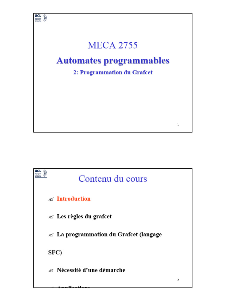 Programmation Grafcet en SFC | PDF | Automate programmable industriel ...