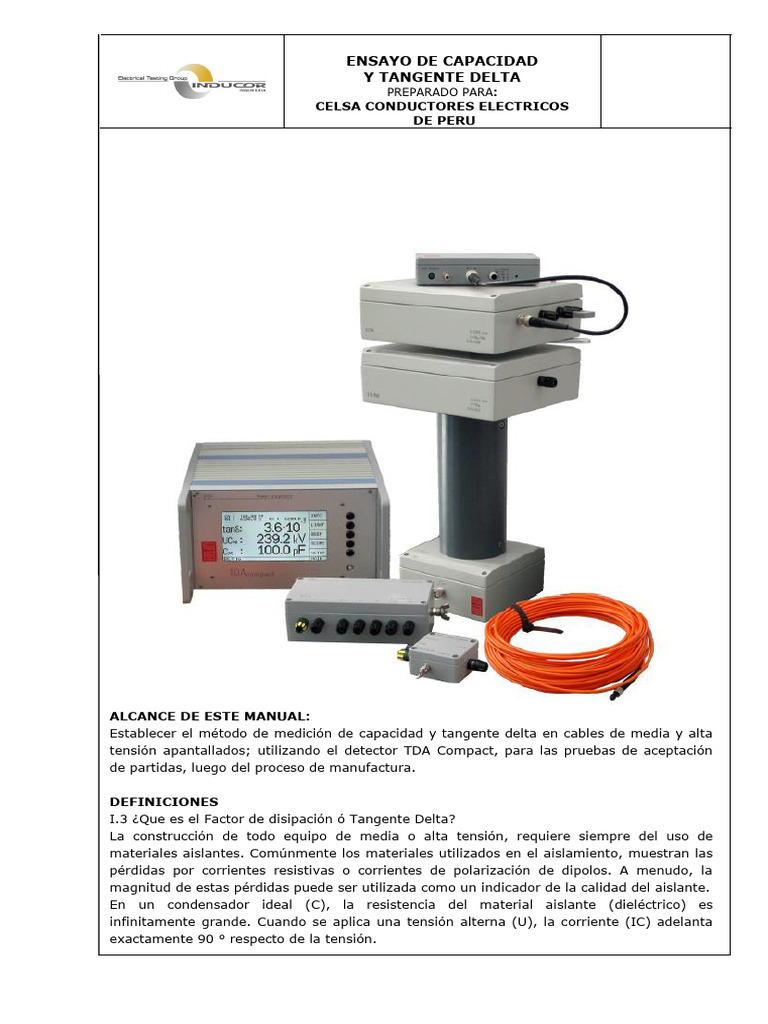 Tda Compact - Instructivo Medicion de Tangente Delta - Celsa Peru | PDF ...