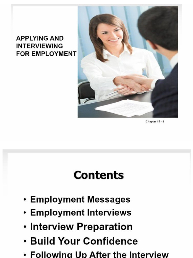 Applying and Interviewing For Employment | PDF