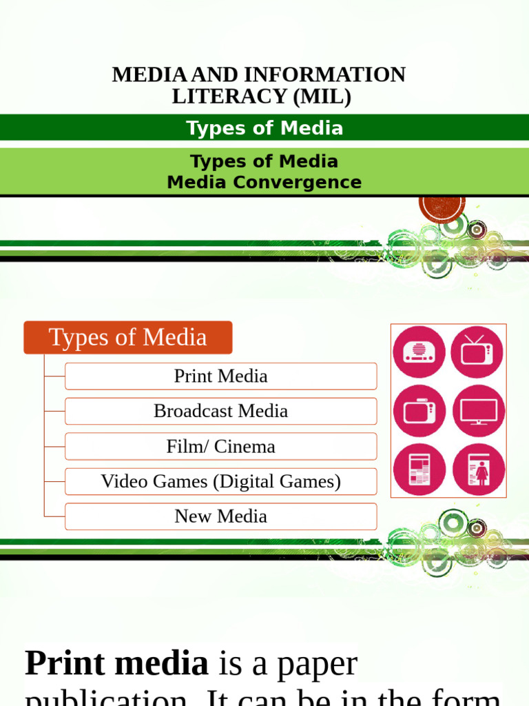 Mil Types of Media S | PDF | Mass Media | Television
