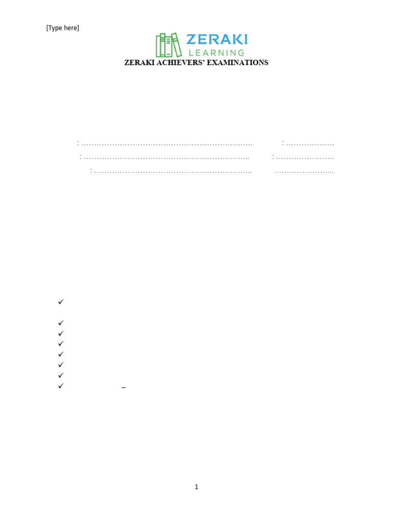 Zeraki Term 3 Form 3 English Exam Guide | PDF | Poetry | Rhyme