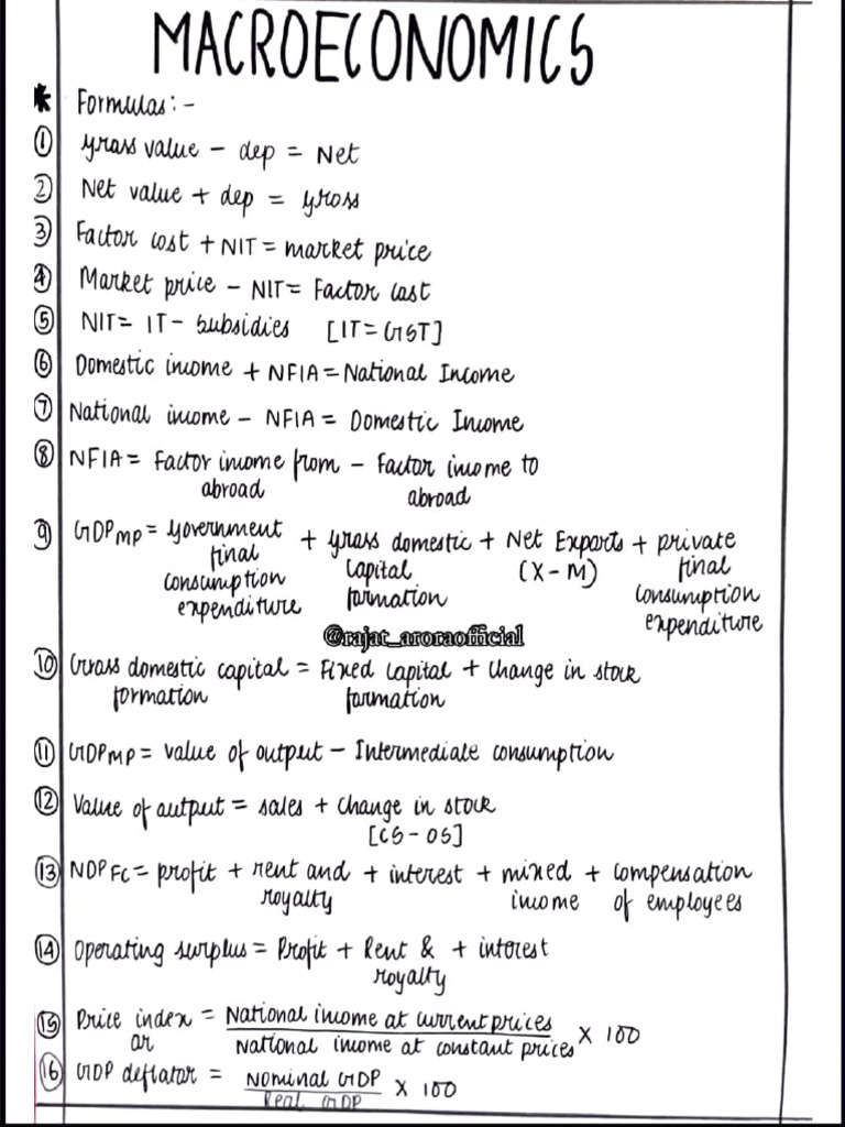 Macroeconomics Key Formulas Guide | PDF