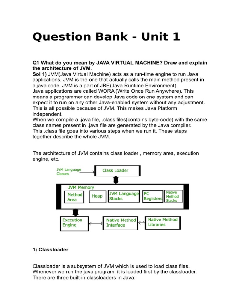 Question Bank JAVA | PDF