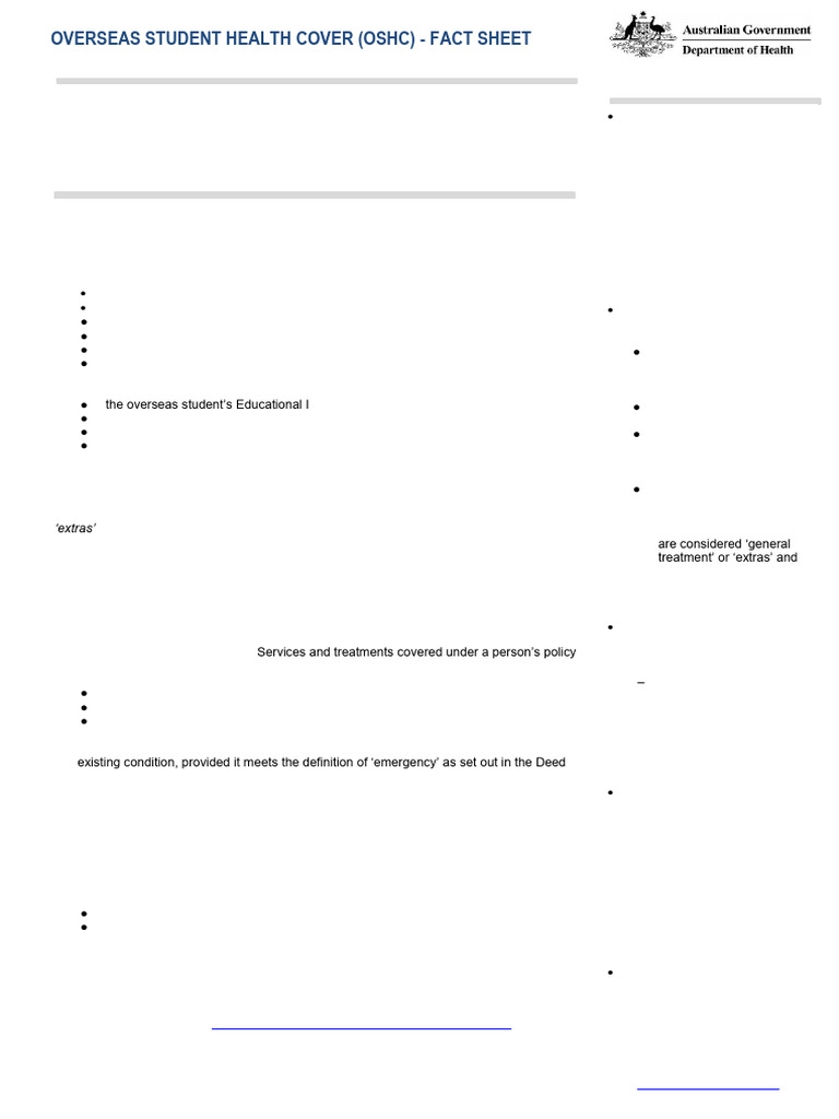 overseas-student-health-cover-oshc-fact-sheet_0 | PDF | Insurance ...