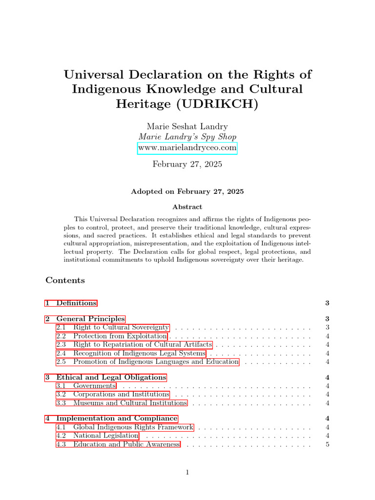 Indigenous Rights and Cultural Heritage Declaration | PDF | Traditional ...