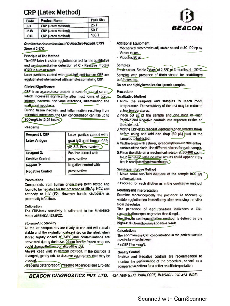 CRP Package Insert | PDF