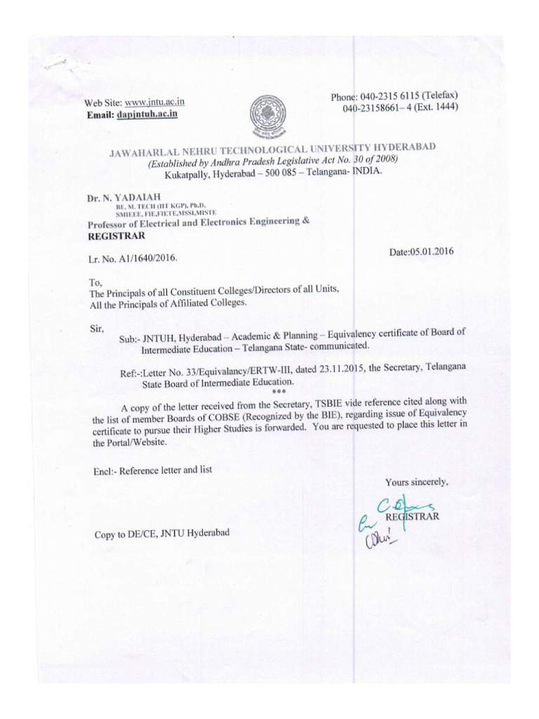 Equivalency Certificate of Ts Bie | PDF