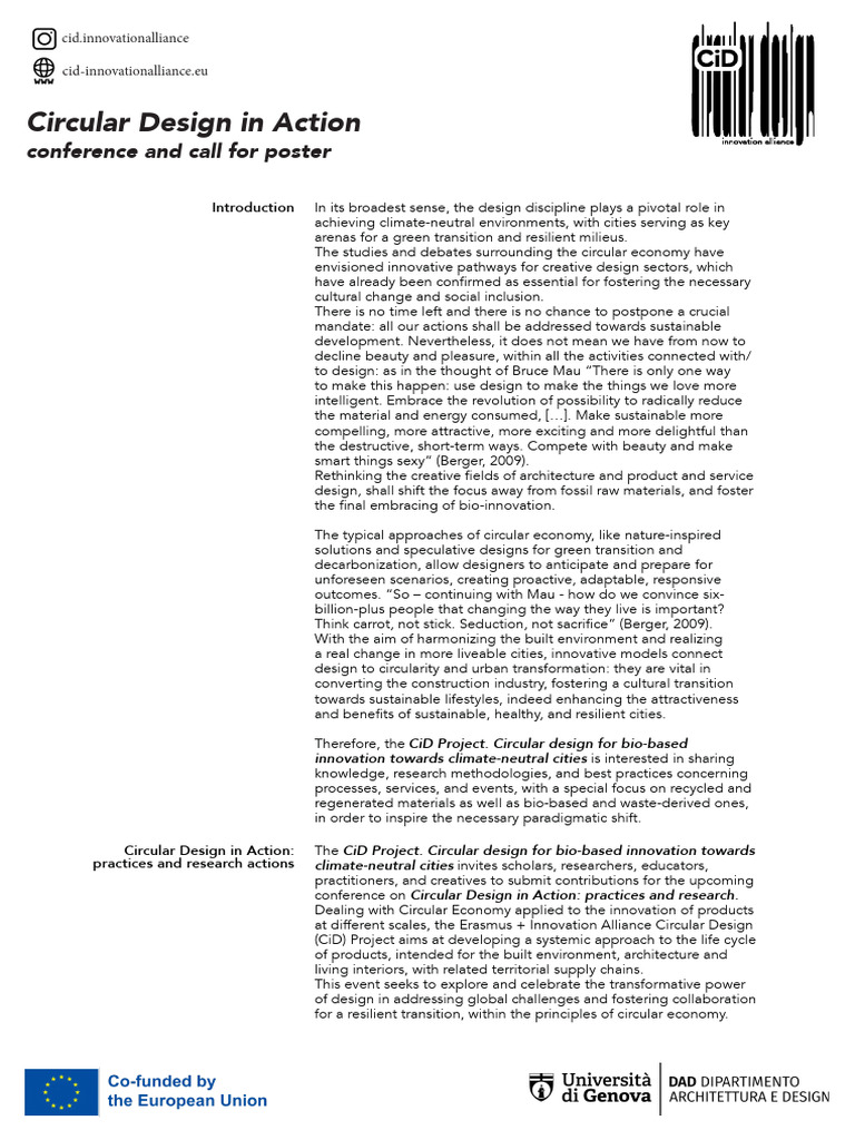 circular design in action-CiD conference_Genova_call for poster and ...