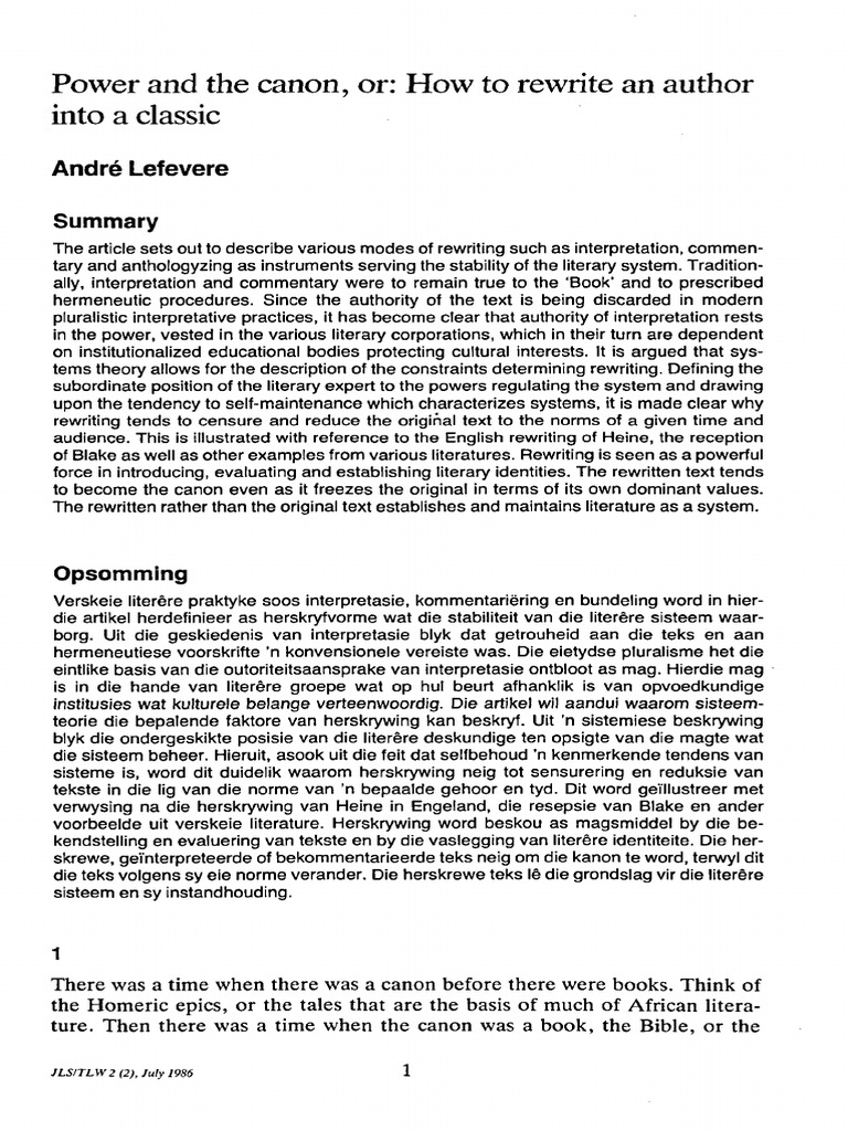Andre Lefevre Vol 2 02 Jun 1986 | PDF | Translations | Literary Criticism