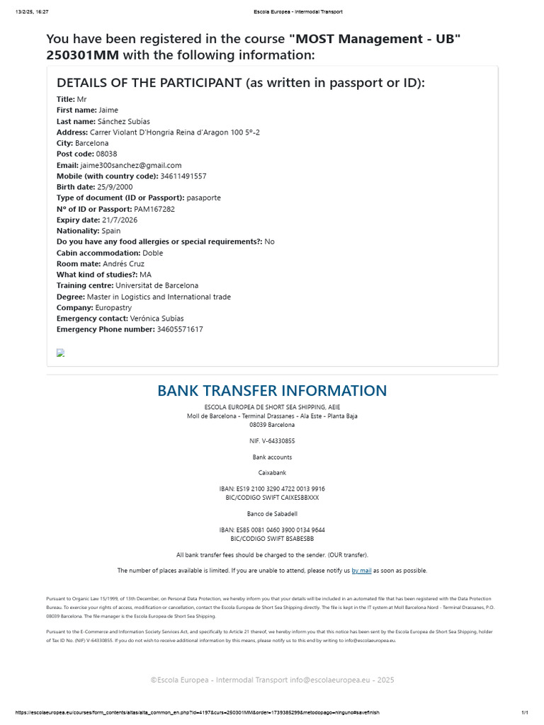 Escola Europea - Intermodal Transport | PDF | Wire Transfer | Service ...