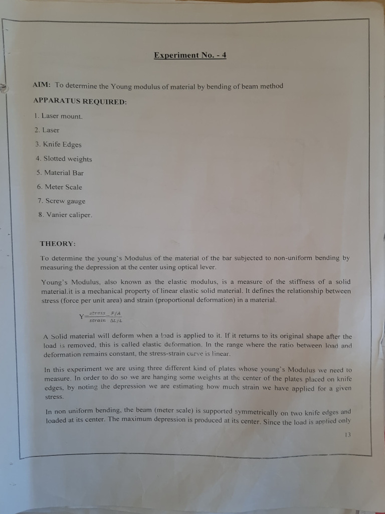 Young Modulus | PDF | Deformation (Engineering) | Bending