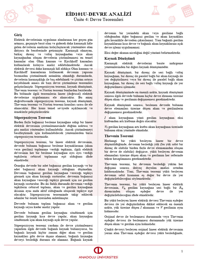 E D101U-Devre Anal Z | PDF