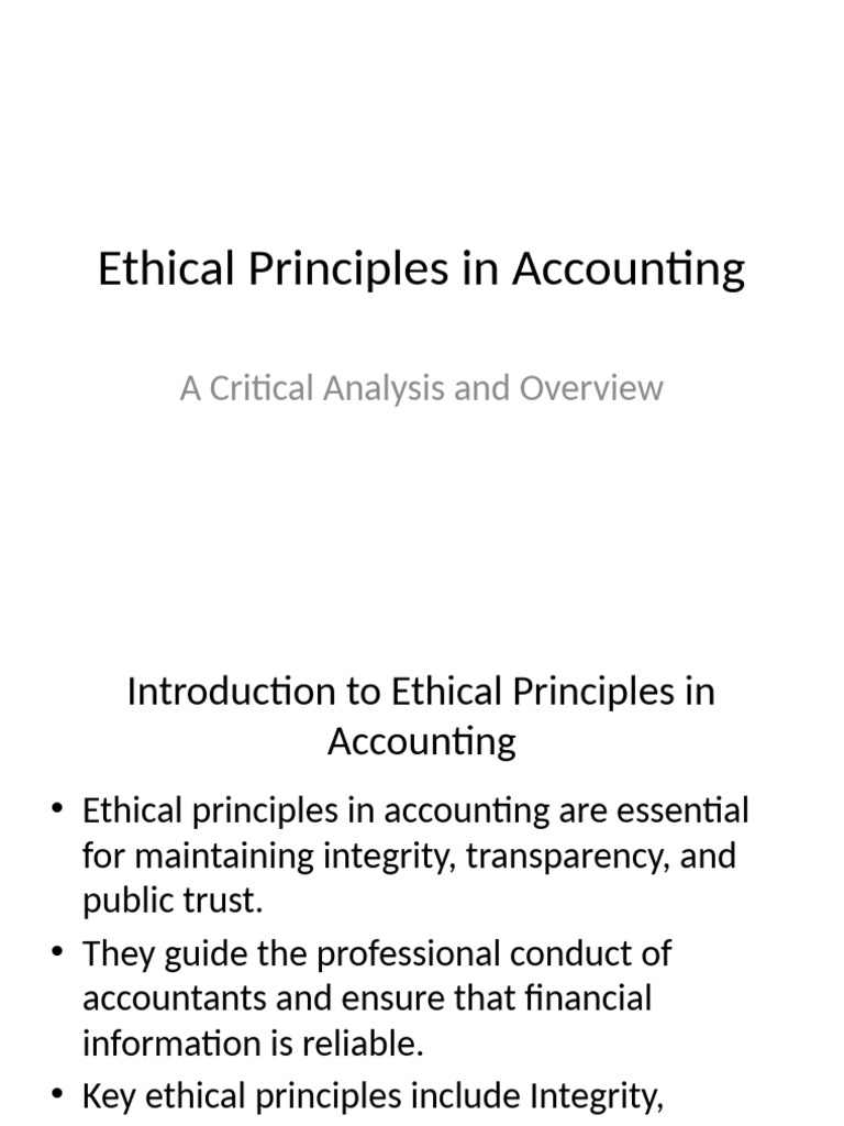 Key Ethical Principles in Accounting | PDF | Accounting | Conflict Of ...