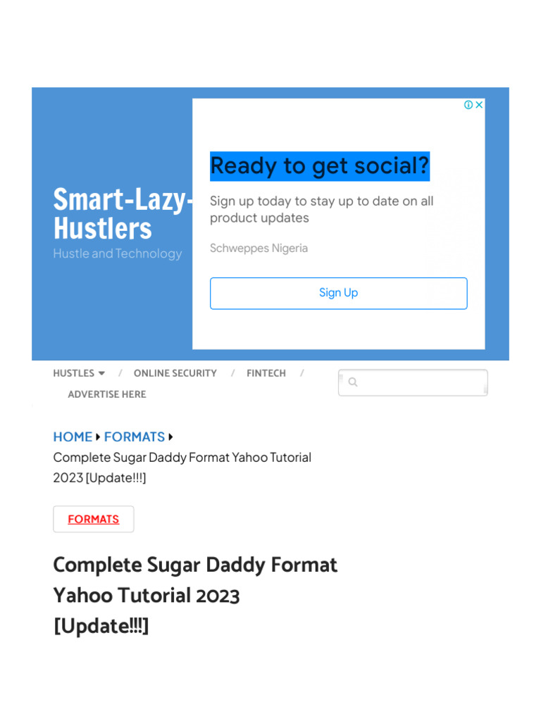 Sugar Daddy Format Yahoo Tutorial 2023 (Complete Update!!!) | PDF