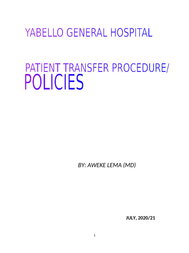 patient tranfer policies YGH | PDF | Childbirth | Neonatal Intensive Care Unit