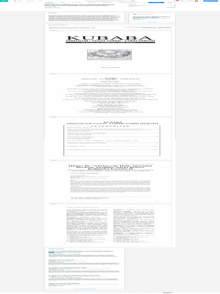 KUBABA Arkeoloji Sanat Tarihi Tarih Derg | PDF