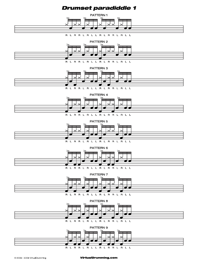 Drumset Paradiddle 1 | PDF