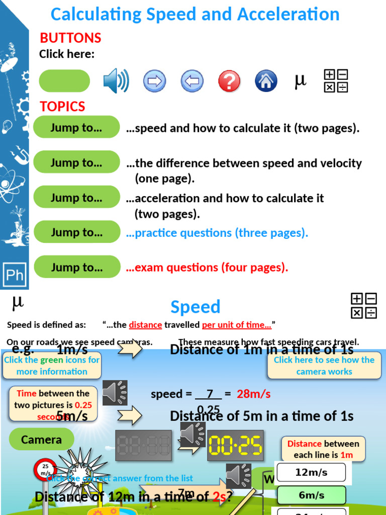 6.1.1 Speed and Acceleration | PDF | Velocity | Acceleration