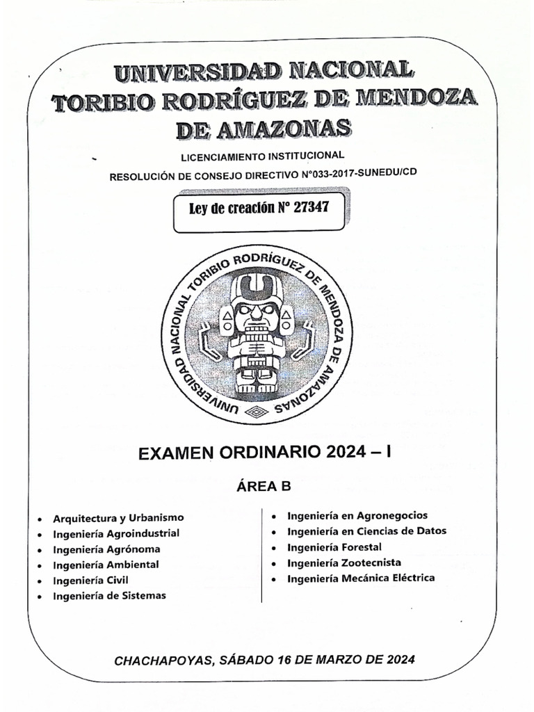 Area B Ordinario 2024 | PDF
