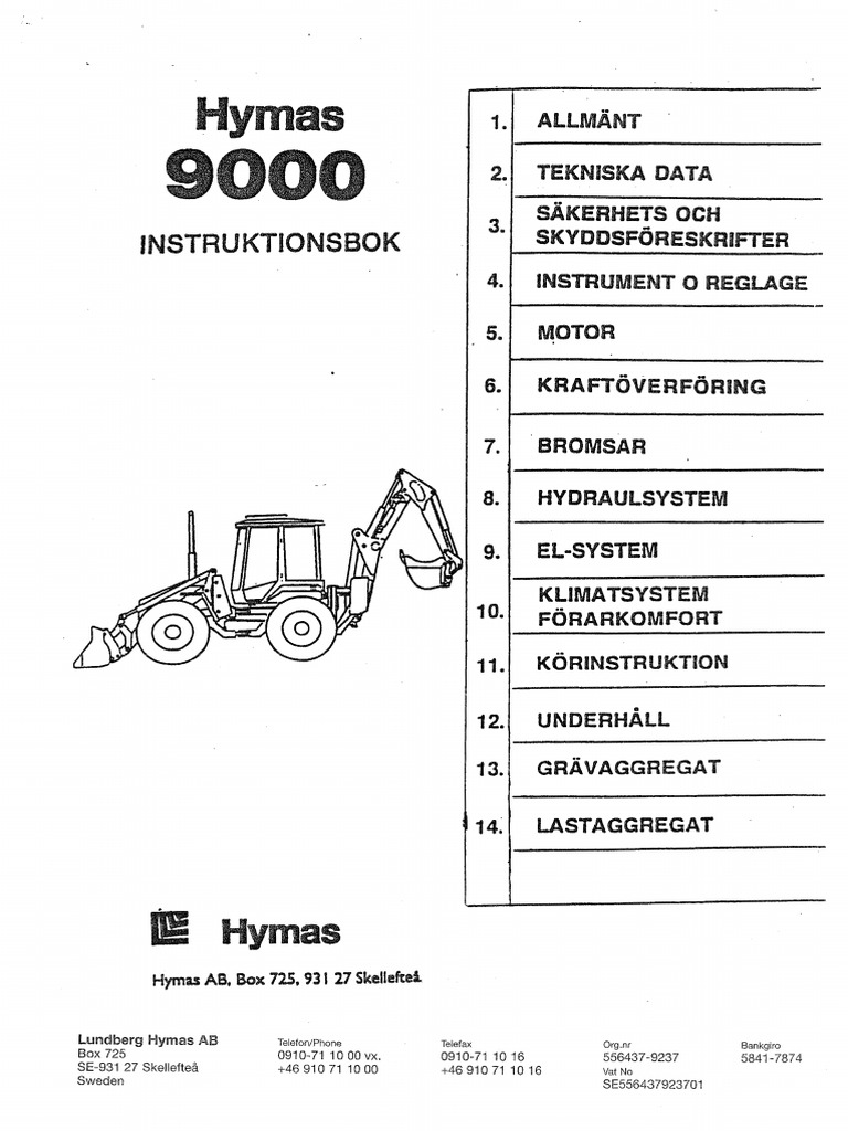 Instruktionsbok Hymas 9000 | PDF