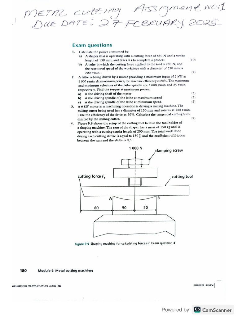 Metal Cutting Assignment 1 | PDF