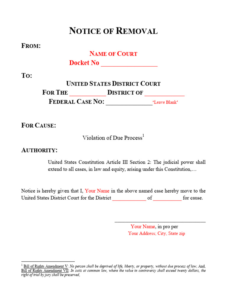 Notice of Removal | PDF