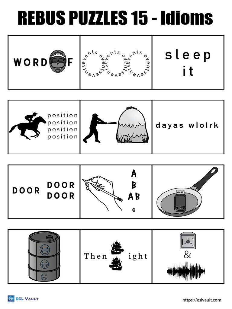 Rebus Puzzles 15 Idioms | PDF