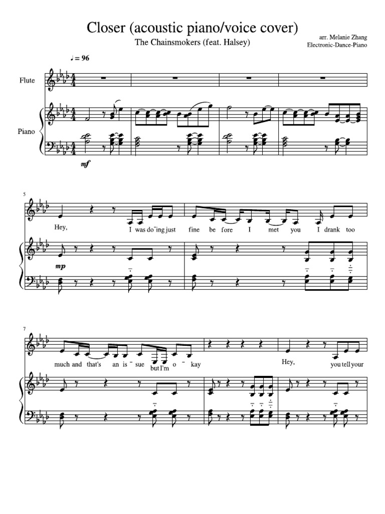 Closer (Acoustic_cover) MZ - Flute | PDF