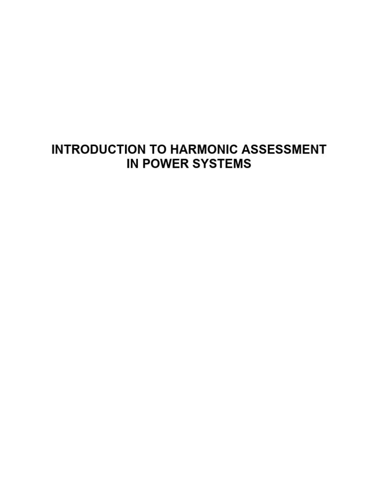 Introduction To Harmonic Assessments | PDF | Electric Power Transmission | High Voltage Direct ...