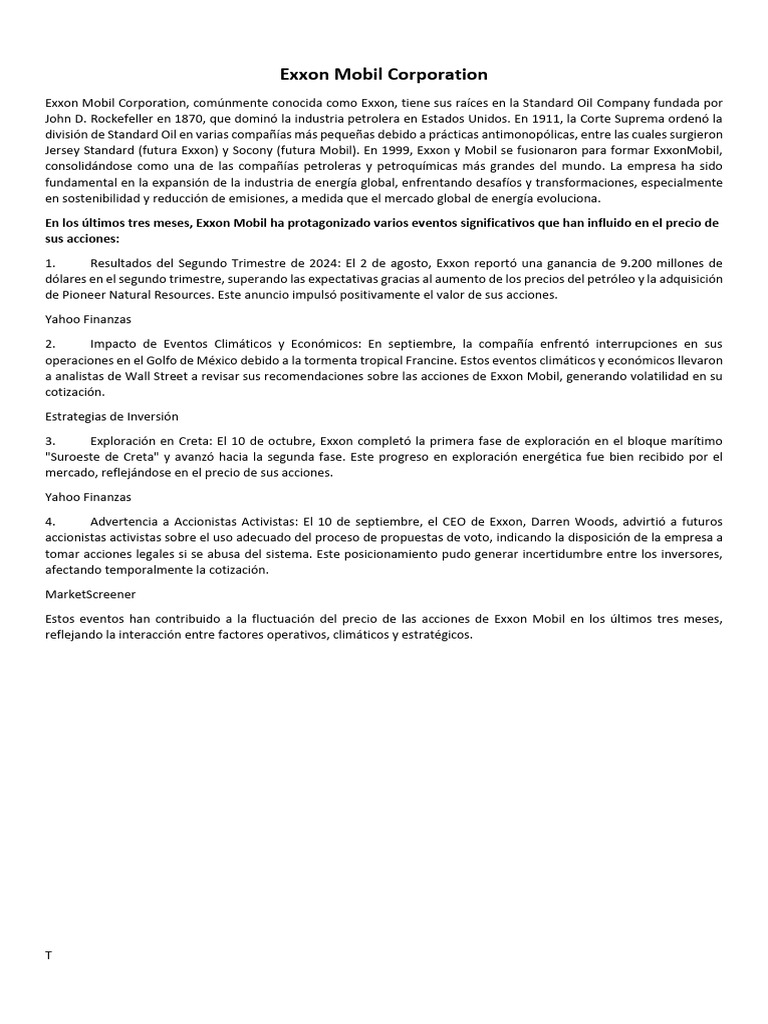 Exxon Mobile Octubre 2024 | PDF | Exxon Mobil | Economias