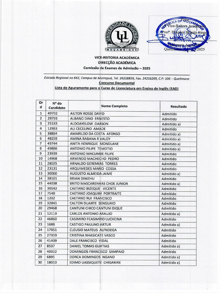 Lista de Apuramento Beira | PDF