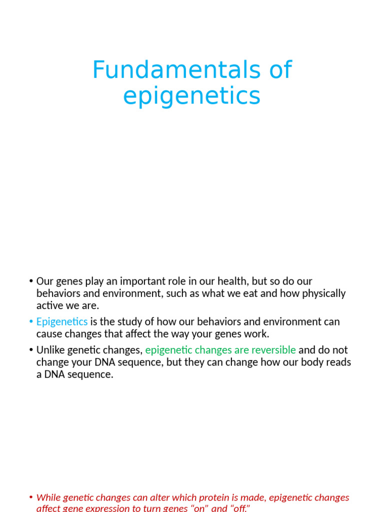 epigenetics ppt | PDF | Epigenetics | Gene