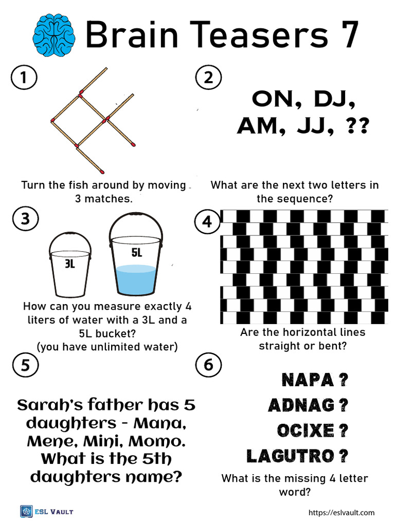 Printable Brain Teasers 7 | PDF