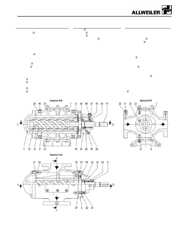 Allweiler SN Series Pump Parts List | PDF | Pump | Mechanical Engineering