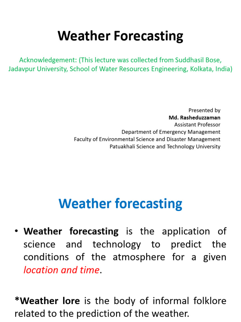 Weather Forecasting | PDF