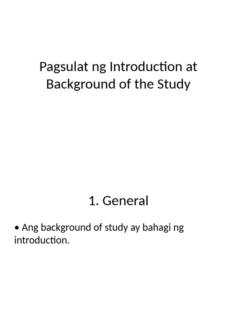 Pagsulat NG Introduction at Background | PDF