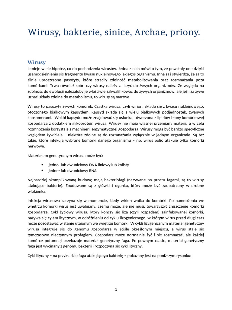 1.bakterie Oraz Wirusy | PDF