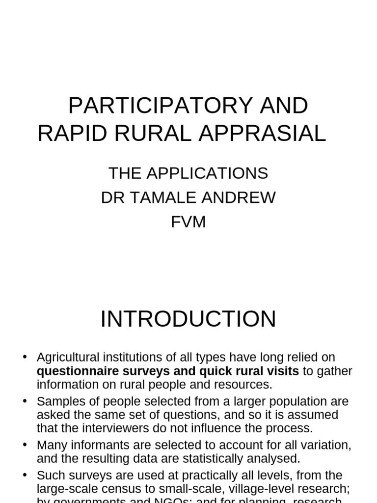 Participatory Rural Appraisal Techniques | PDF | Survey Methodology ...