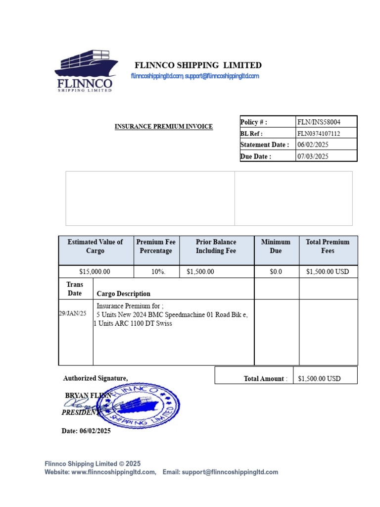 FLN - Insurance Invoice - Smartelect | PDF | Insurance | Private Law