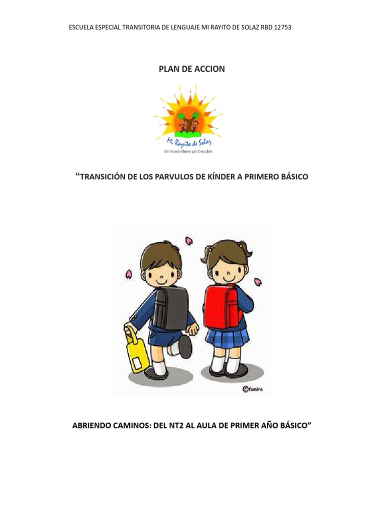 Plan-de-Transicion-Kinder-a-1o-Basico | PDF | Educación de la primera ...