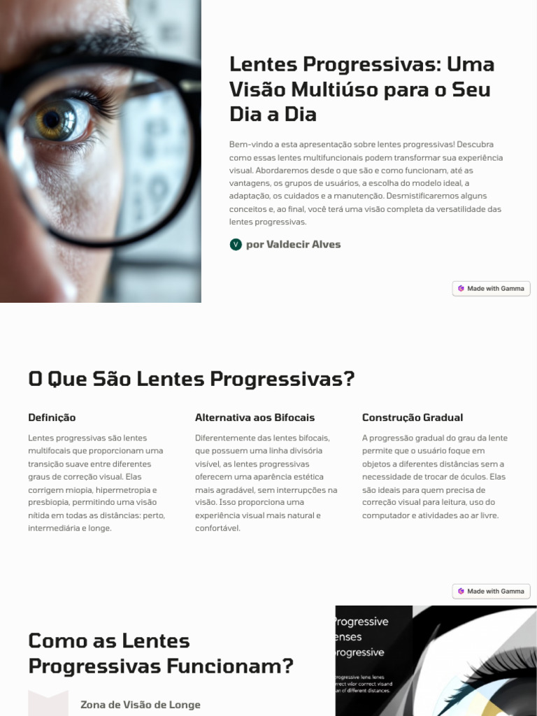 Lentes Progressivas: Guia Completo e Vantagens | PDF | Visão
