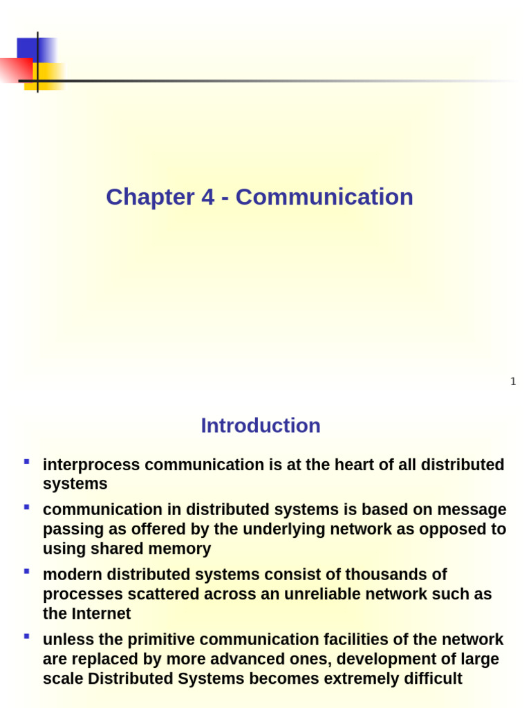 Chapter 4-Communication | PDF | Internet Protocol Suite | Network Socket