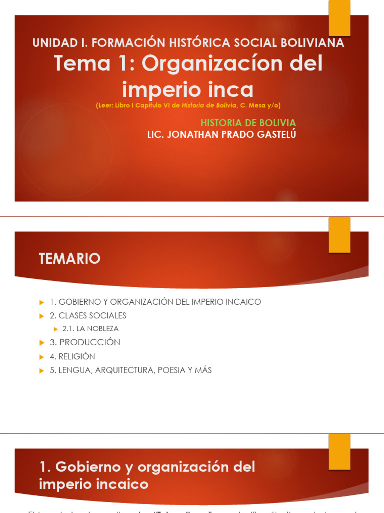 1.3 Gobierno, Organización, Clases, Religión de Los Incas | PDF ...