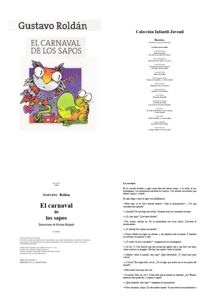 El Carnaval de los Sapos: Cuentos infantiles | PDF