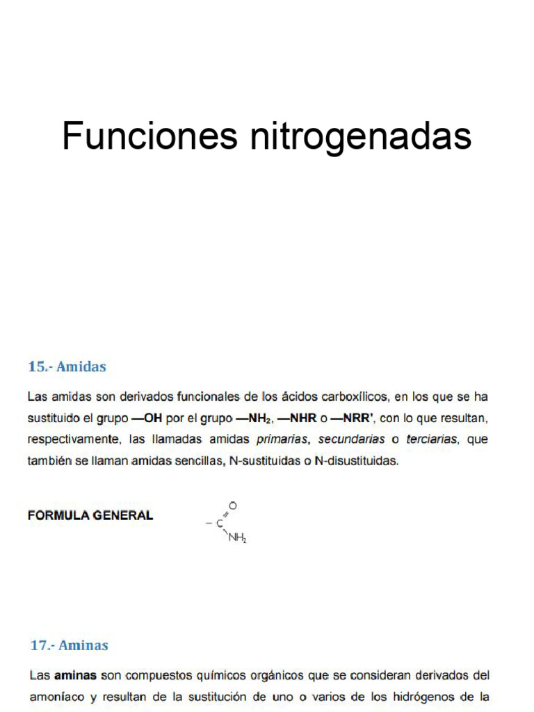 Funciones Nitrogenadas | PDF